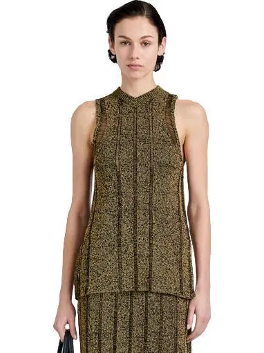 Proenza Schouler Maelle Sleeveless V-neck Top - Black Multi