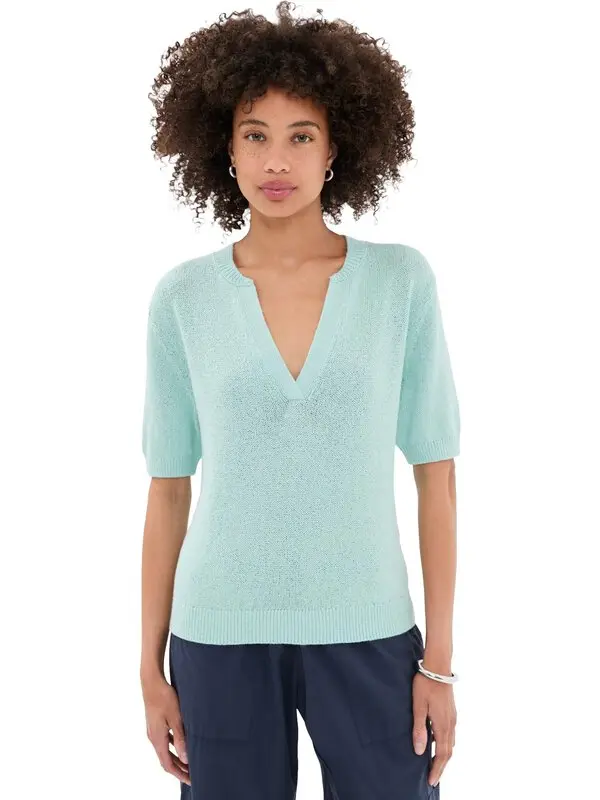 Varley Palmer Knit Top - Chalk Blue