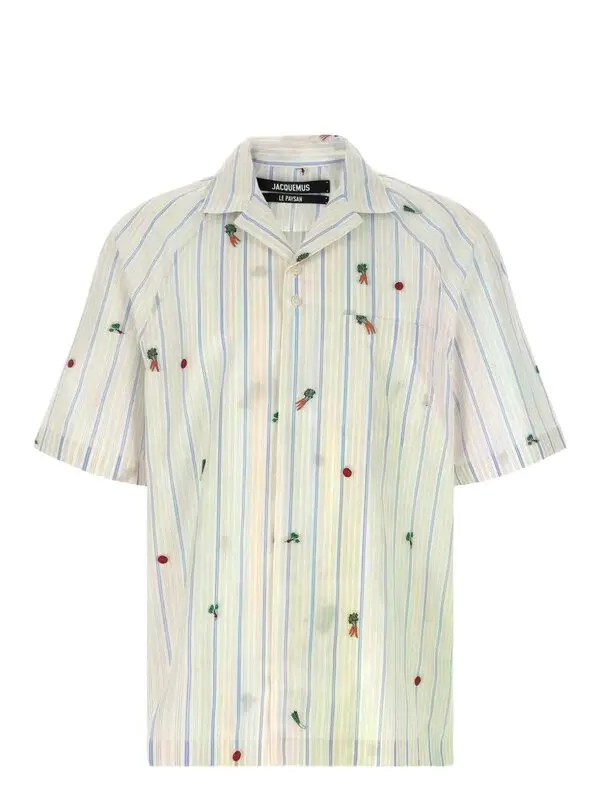 Jacquemus The Romarin Stripe Jacquard Shirt - Neutrals
