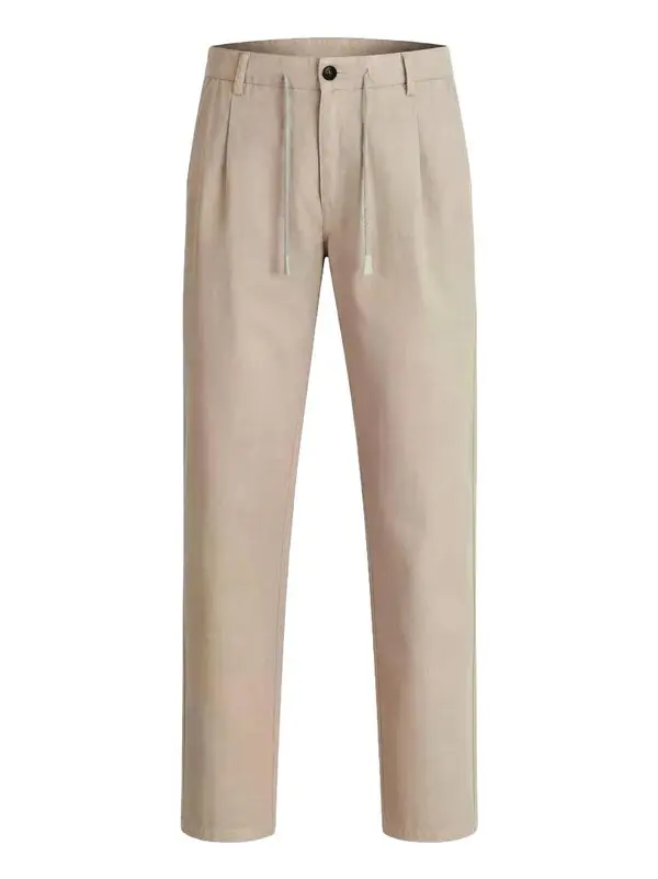 Eleventy Pleated Drawstring Trousers - Neutrals