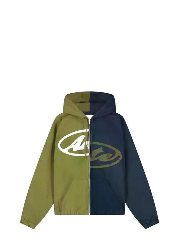 ARTE ANTWERP Logo Print Panelled Hoodie - Blue