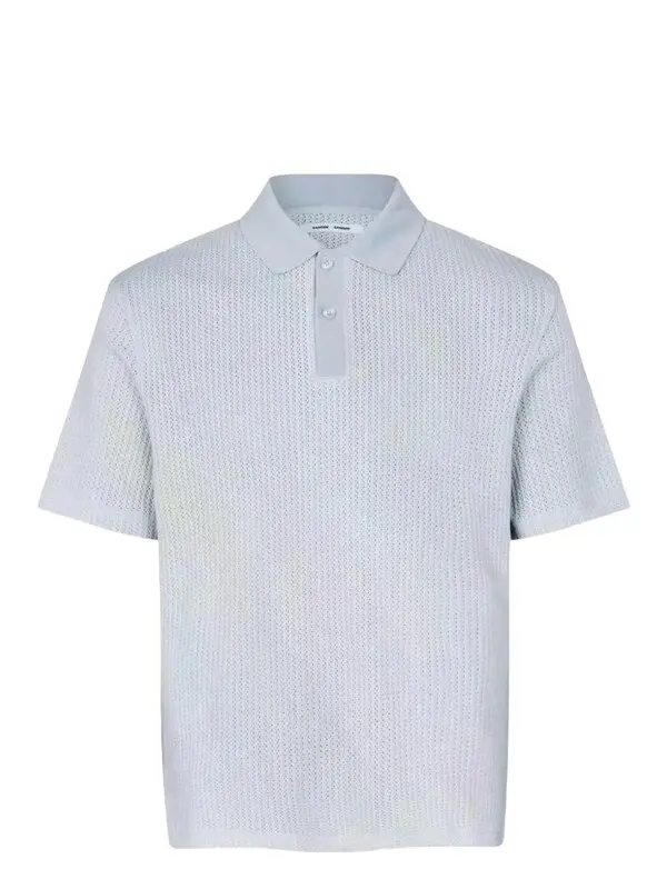 SAMSOE SAMSOE Sajase Mesh-knit Polo Shirt - Blue