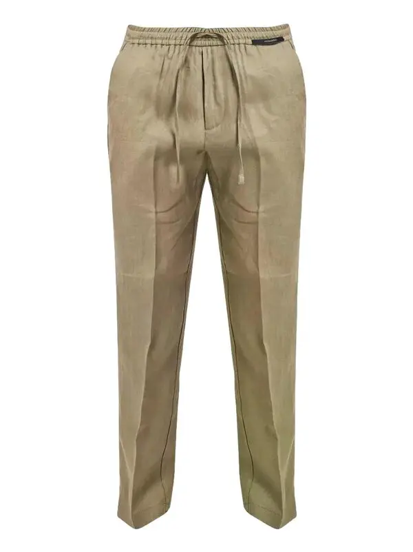 MICHAEL COAL Drawstring Linen Trousers - Neutrals