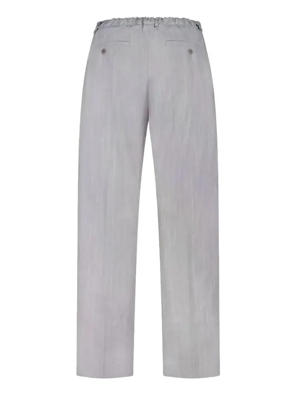 Nn07 Pinstripe Pattern Tailored Trousers - Grey