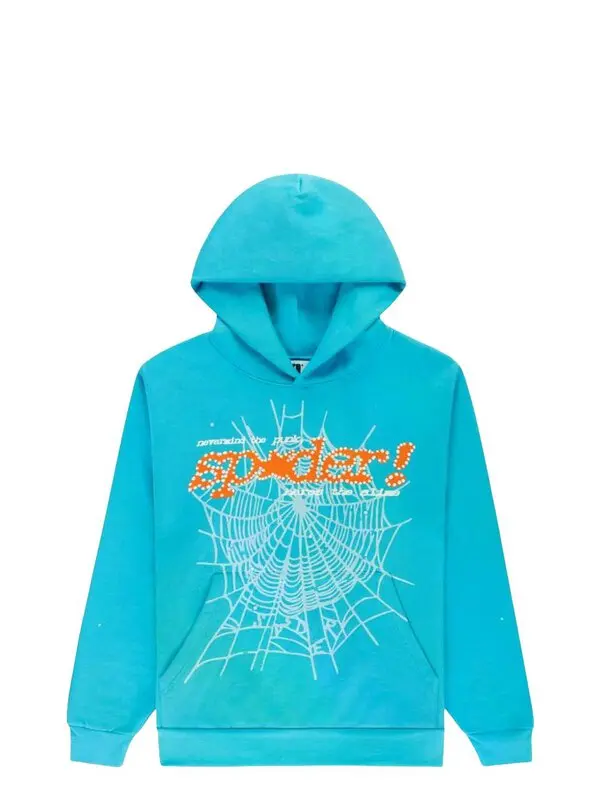 SP5DER Punk V2 Graphic-print Hoodie - Blue
