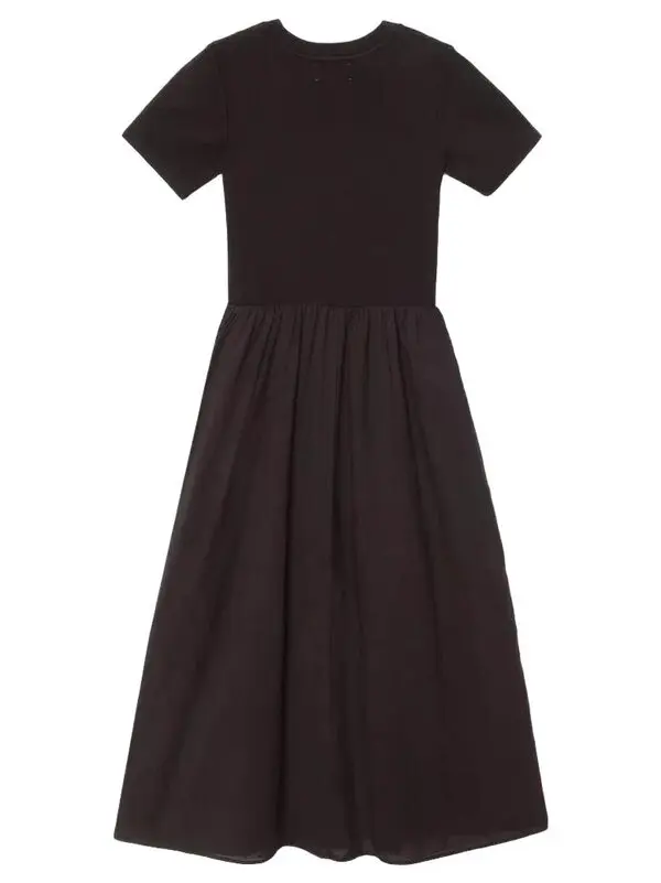 Xirena Jersey Gathered Flared Skirt Dress - Black