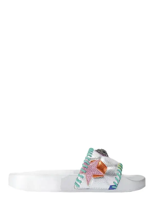 Kurt Geiger Meena Eagle Soccer Slides - Silver