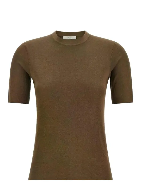 THE ROW Jersey Crewneck Top - Brown