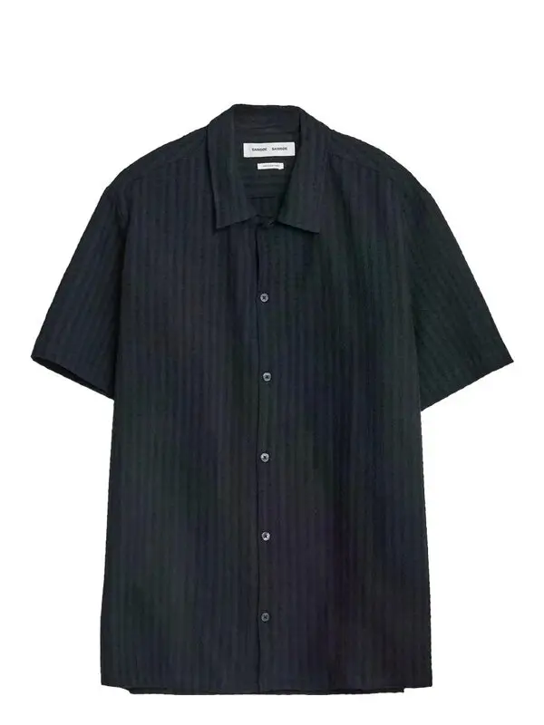 SAMSOE SAMSOE Avan Textured Short-sleeve Shirt - Blue