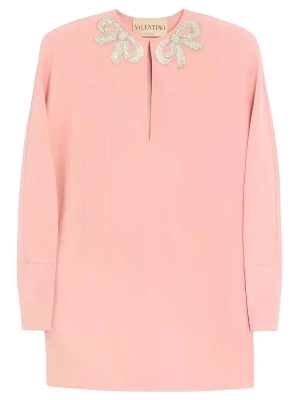 Valentino Garavani Embroidered Cady Couture Short Dress - Pink