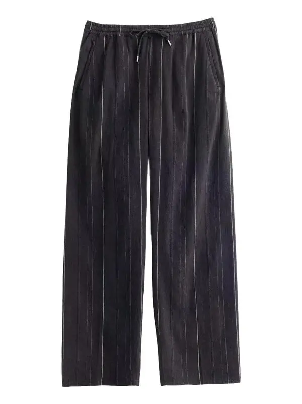A KIND OF GUISE Samurai Chalk-stripe Trousers - Black