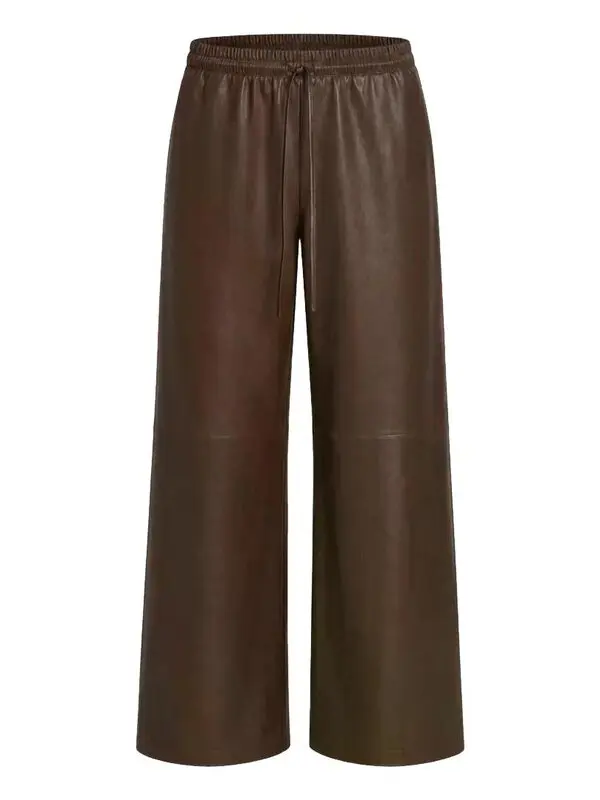 Sprwmn Kauai Leather Palazzo Pants - Brown
