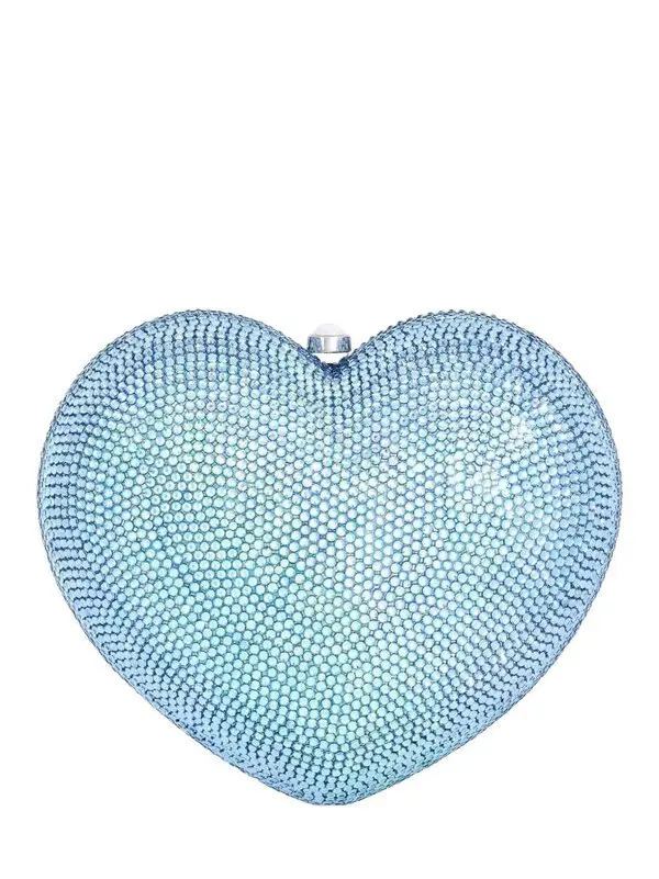 Judith Leiber L'amour Petit Coeur Sapphire Clutch Bag - Blue