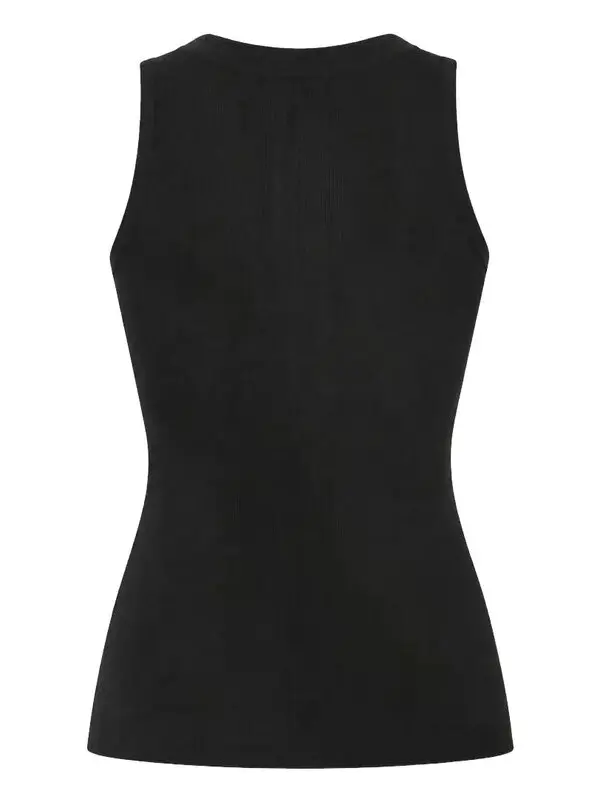KAOS Stud-embellished Cut-out Ribbed Knit Top - Black