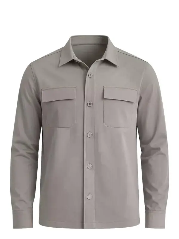 PYA Button-up Pocket-details Shirt - Grey