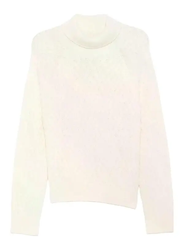 SERGIO MORETTI FIRENZE Cable Knit Turtleneck Sweater - Neutrals