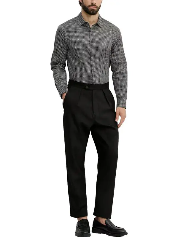 Armani Exchange Geometric-print Long-sleeve Shirt - Grey