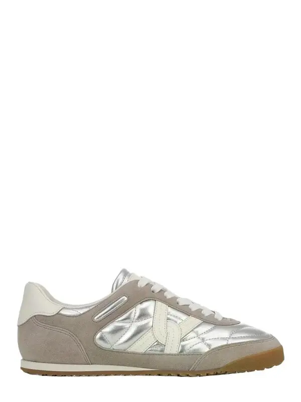 Veronica Beard Natalia Quilted Panel Sneakers - Silver