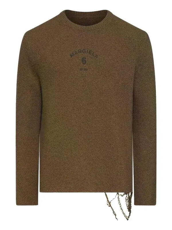 MAISON MARGIELA Speckled Wool Blend Crew Neck Jumper - Brown