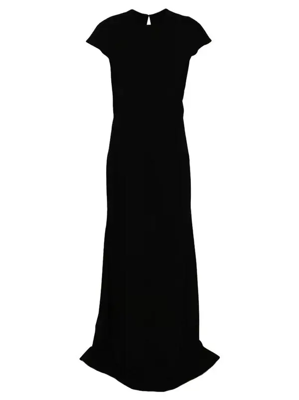 JIL SANDER Crew Neck Short Sleeve Maxi Dress - Black