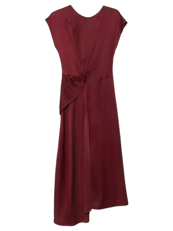 Victoria Beckham Asymmetric Hem Dress With Twist Detail - Red