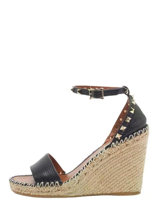 Valentino Garavani Rockstud Wedge Sandals - Black