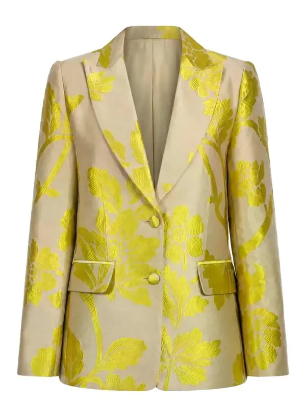 MAURIZIO MASSIMINO Floral Jacquard Blazer - Neutrals