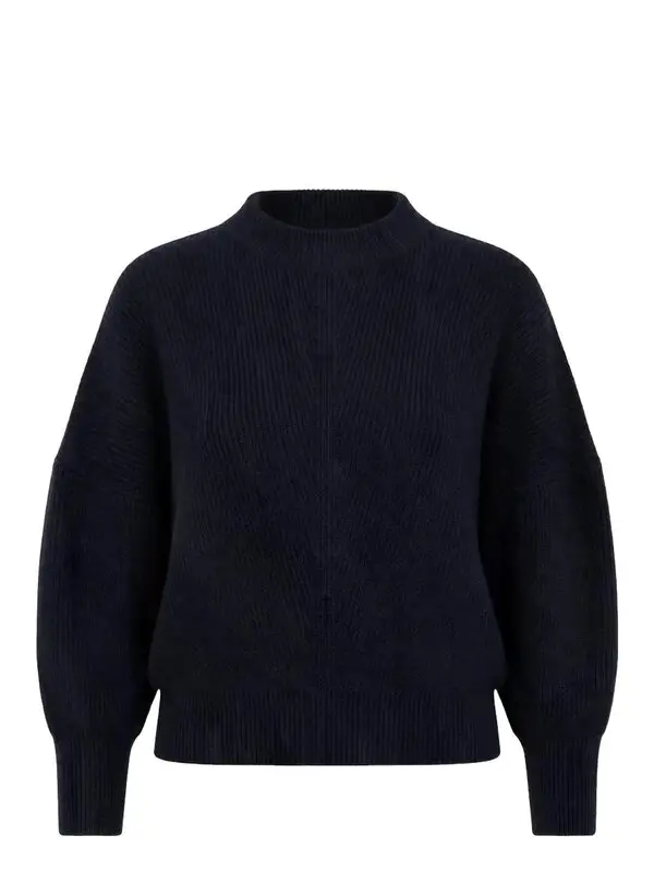SA SU PHI Ribbed Knit Batwing Sleeve Sweater - Blue