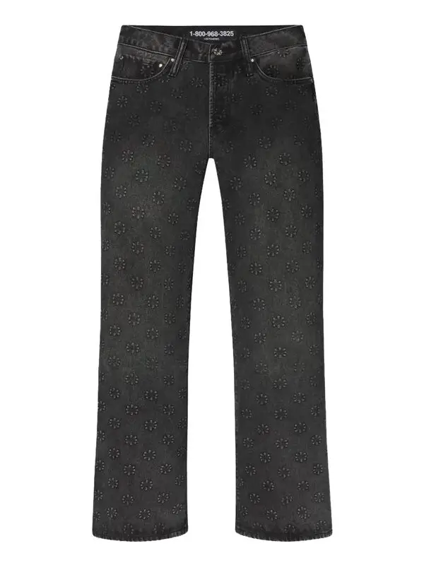 LOSTSHDWS Embossed Denim Pants - Black