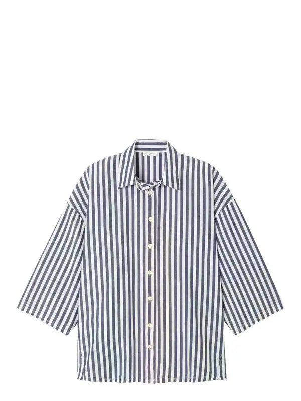 American Vintage Vertical Stripe Shirt - Blue