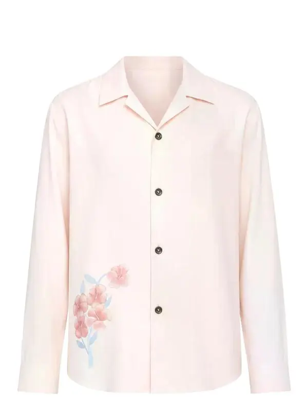 Paul & Joe Dragon-print Camp-collar Shirt - Pink