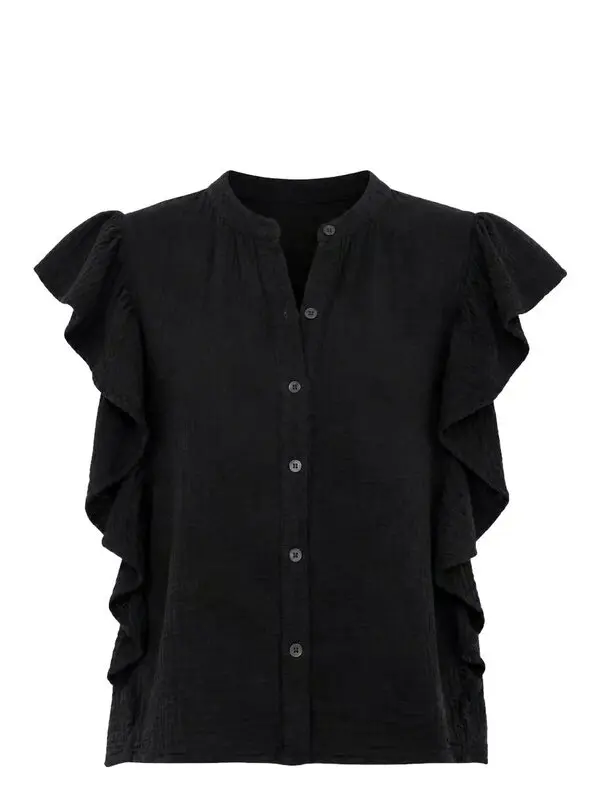 Xirena Ashlyn Ruffled Sleeveless Blouse - Black