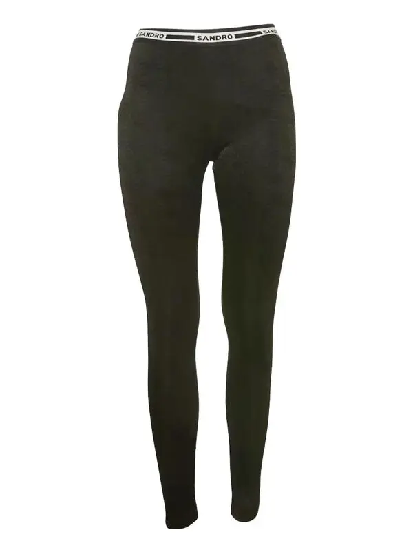 Sandro Logo-lettering Leggings - Black