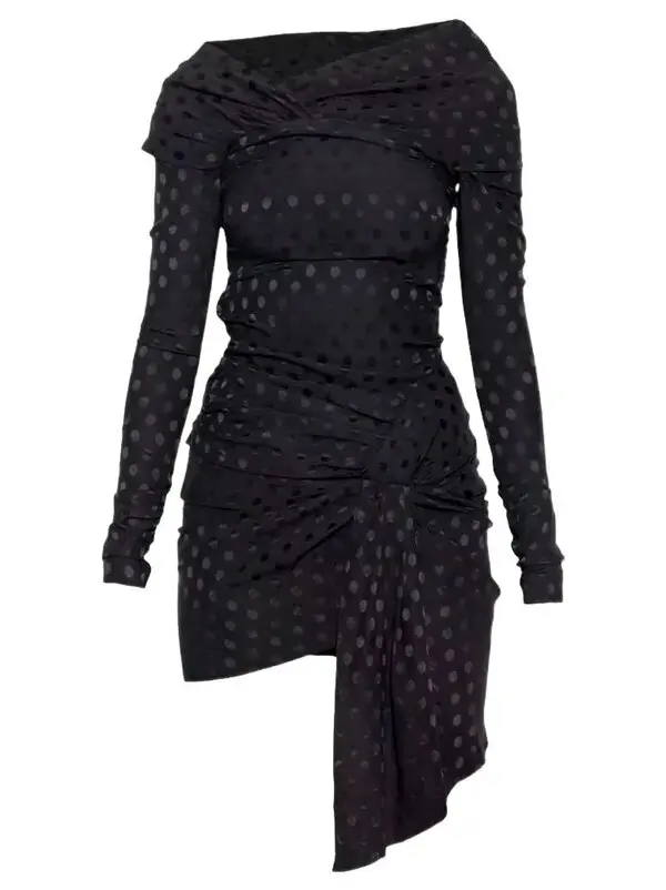 Isabel Marant Étoile Draped Polka-dot Mini Dress - Black