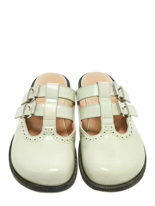 Loewe Campo Mary Jane Mules - Green