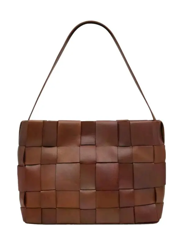 ST. AGNI Woven Mini Tote Bag - Brown