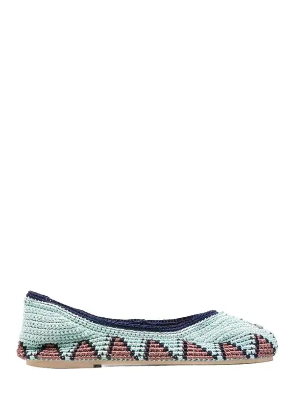 SLO_HAND_MADE Handmade Crochet Ballet Flats - Blue