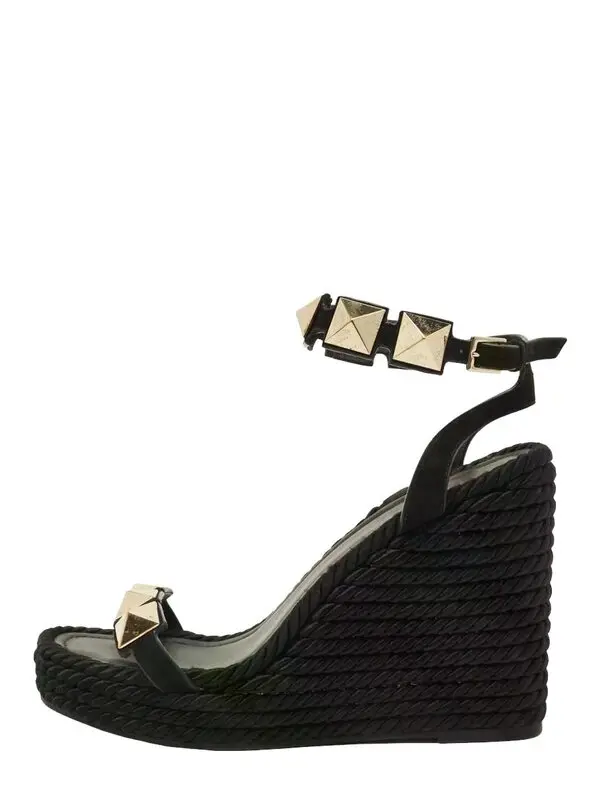Valentino Garavani Roman Stud Wedge Espadrilles - Black