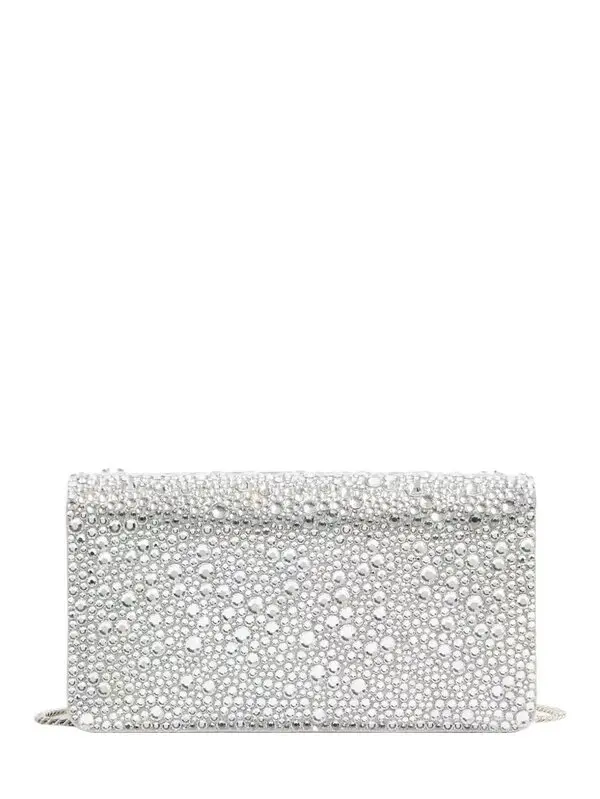 Valentino Garavani Mini Vlogo Signature Crossbody Bag With Sparkling Embroidery - Silver