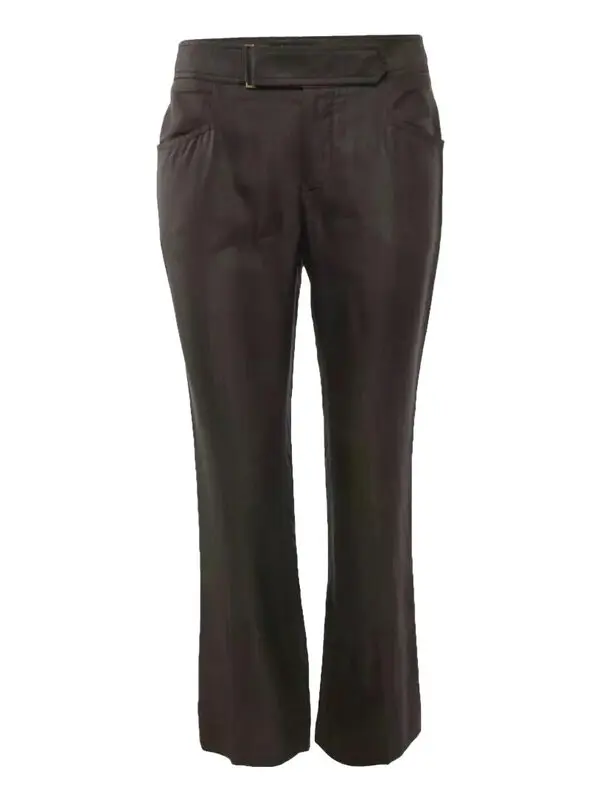 Gucci Silk Belted Trousers - Brown