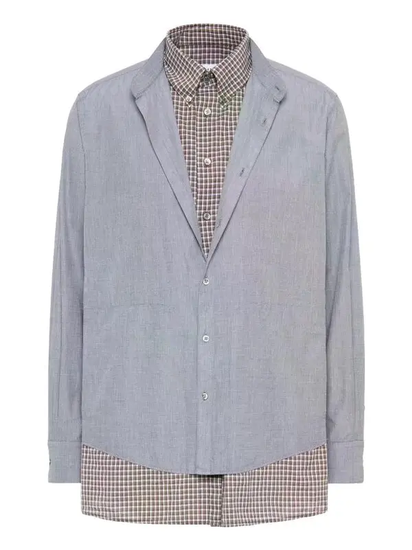 MAISON MARGIELA Check-pattern Double-layer Shirt - Grey