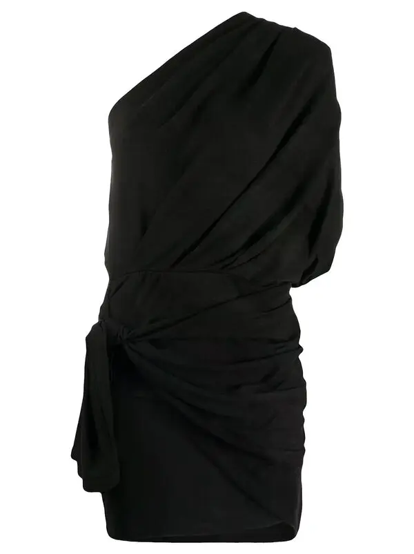 IRO PARIS Asymmetric Ruched Mini Dress - Black