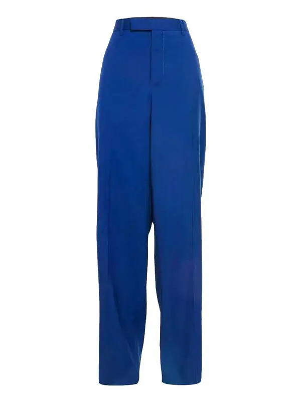 Versace Wool-blend Straight-leg Trousers - Blue