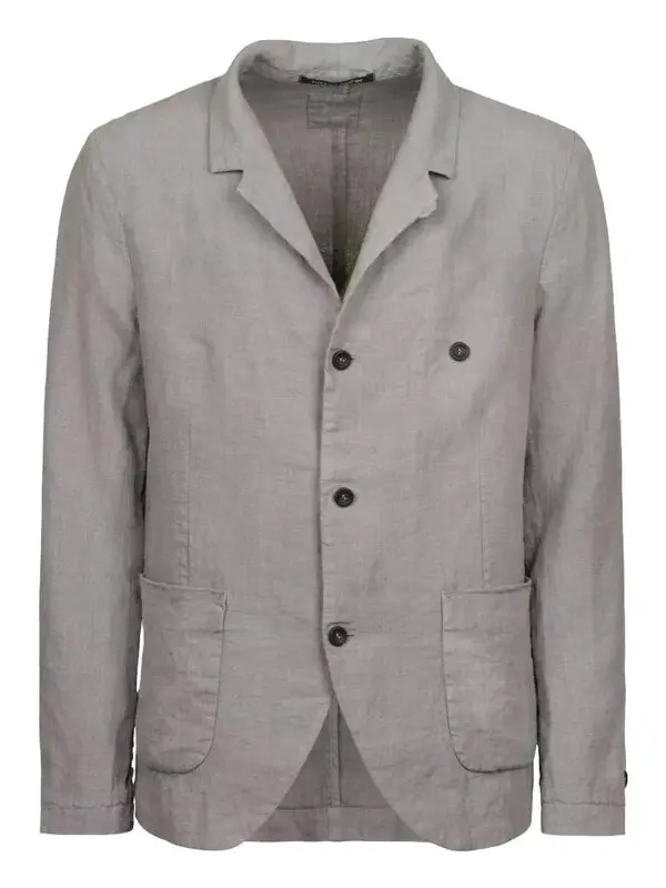 HANNES ROETHER Button-fastening Patch-pocket Blazer - Grey