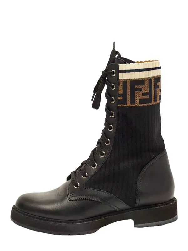 Fendi Rockoko Combat Boots - Black