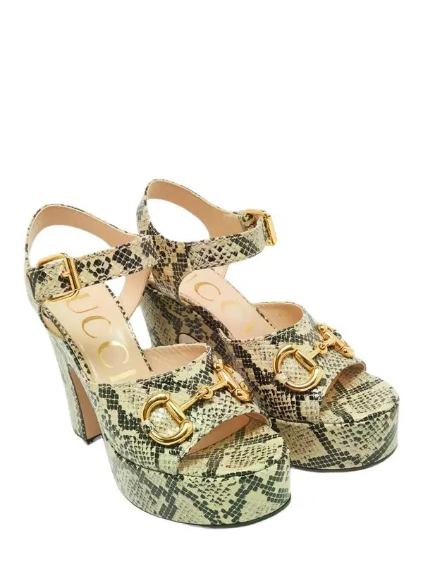 Gucci Horsebit Platform Sandals - Neutrals