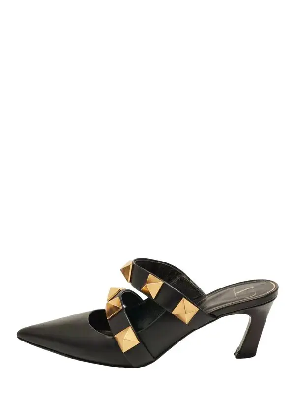 Valentino Garavani Roman Stud Leather Mules - Black