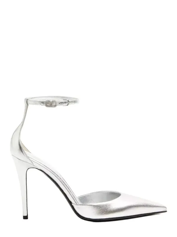 Valentino Garavani 100mm Laminated-nappa Eveninglam Pumps - Silver