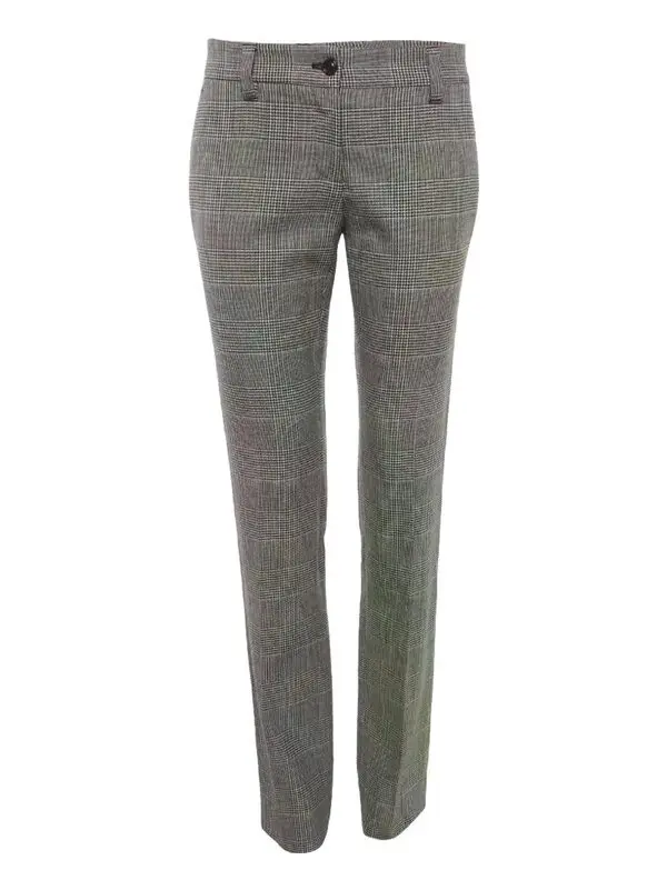 Dolce & Gabbana Houndstooth Straight-fit Trousers - Black