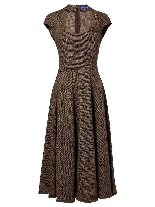 Ralph Lauren Maisey Wool, Silk, And Cashmere Midi Dress - Brown